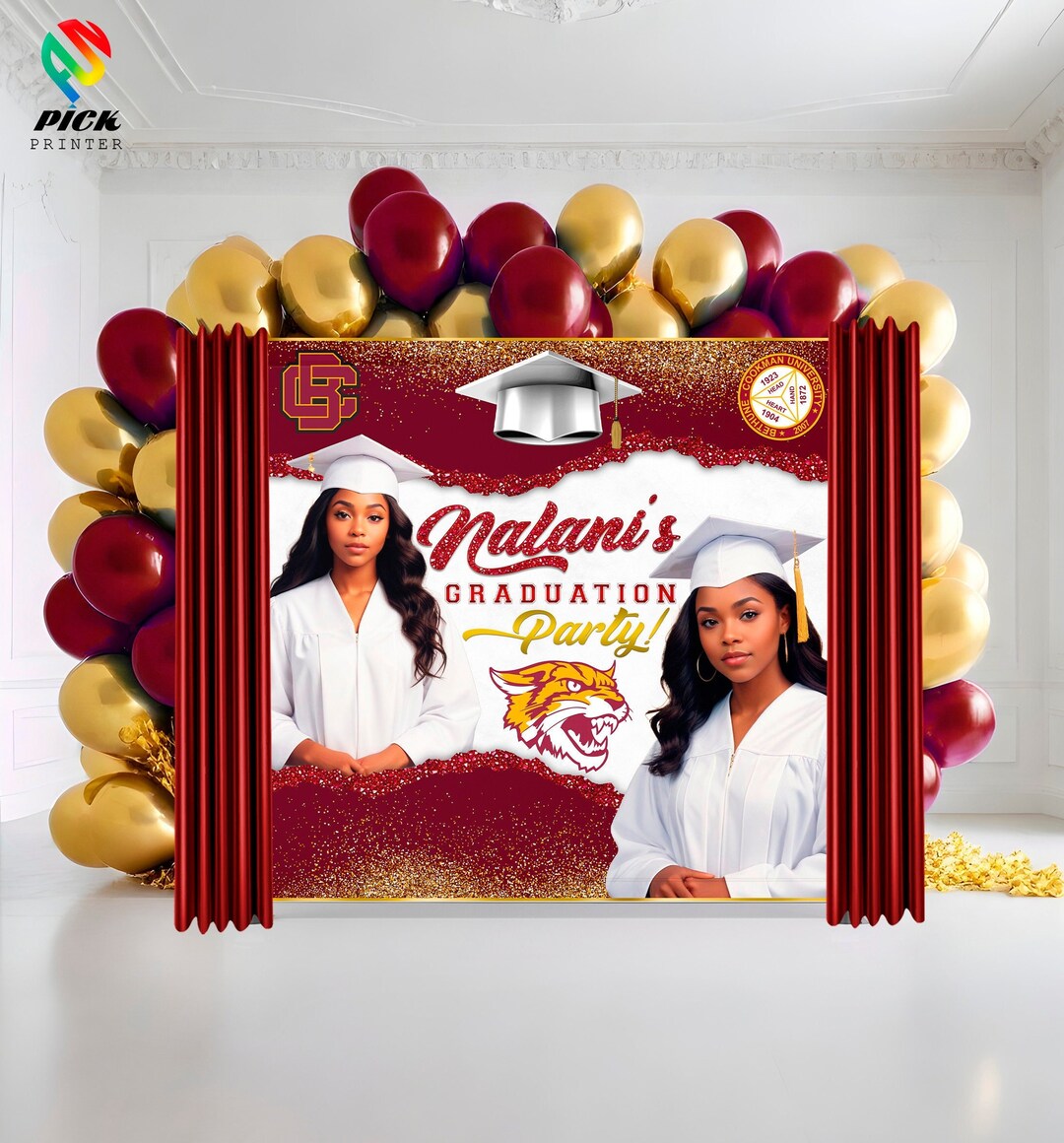 Red & White Graduation Backdrop: Prom Send-off Vinyl Banner - Etsy