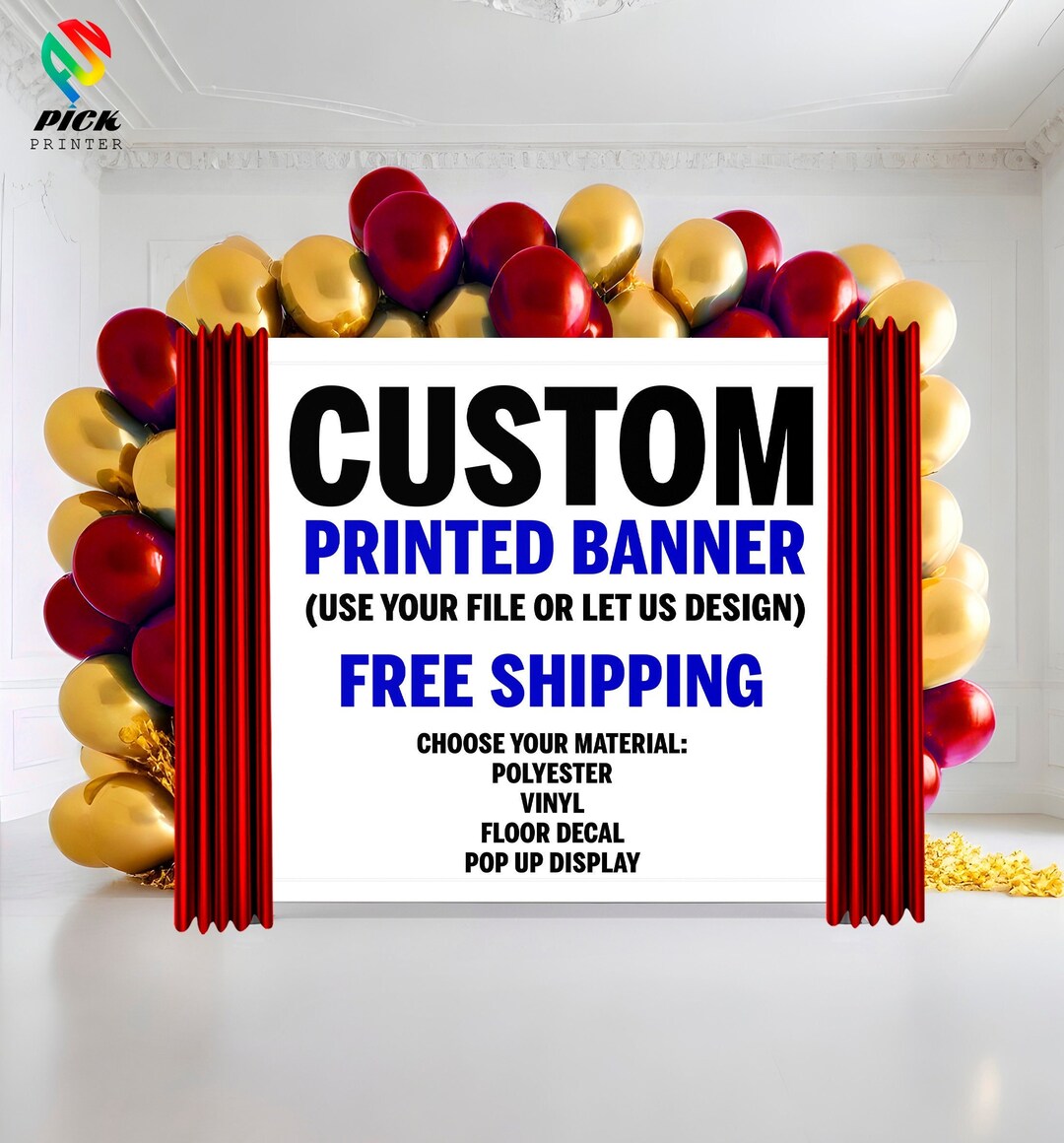 Full Color Custom Backdrop Print My File Banner Custom Text Banner ...