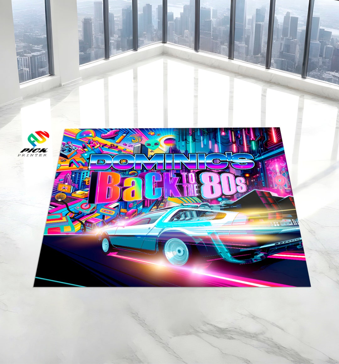 Vintage 80s Floor Decal: Retro Party Banner - RET04 - Etsy