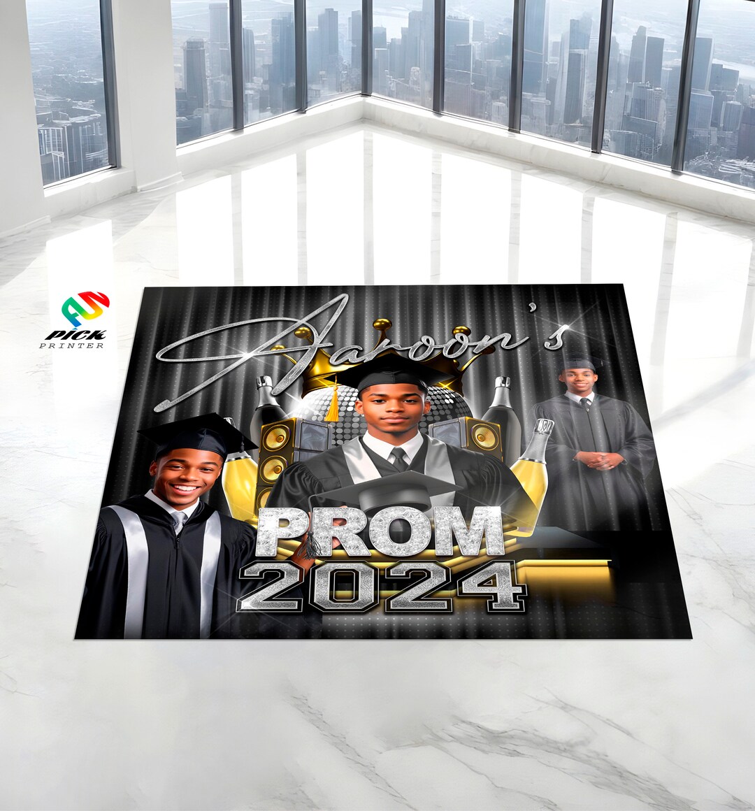 Black and Gold Floor Decal, Class of 2024 Floor Sticker, Prom Vinyl ...