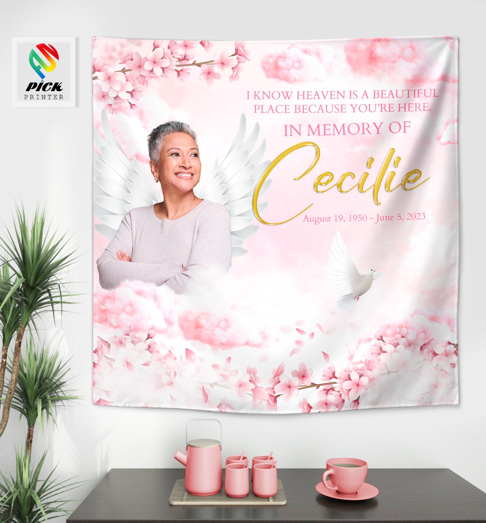 Memorial Gathering Backdrop Remembrance Banner Commemorative Meeting ...