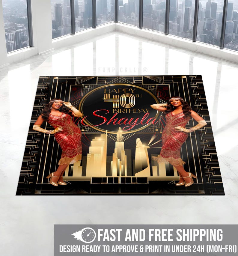 Gatsby Backdrop: Art Deco Tapestry, Harlem Nights Sticker or Roaring ...