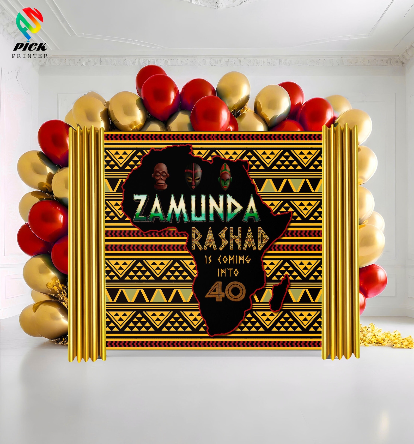 Zamunda Theme Birthday Banner: African Royalty Backdrop - AFR03 - Etsy
