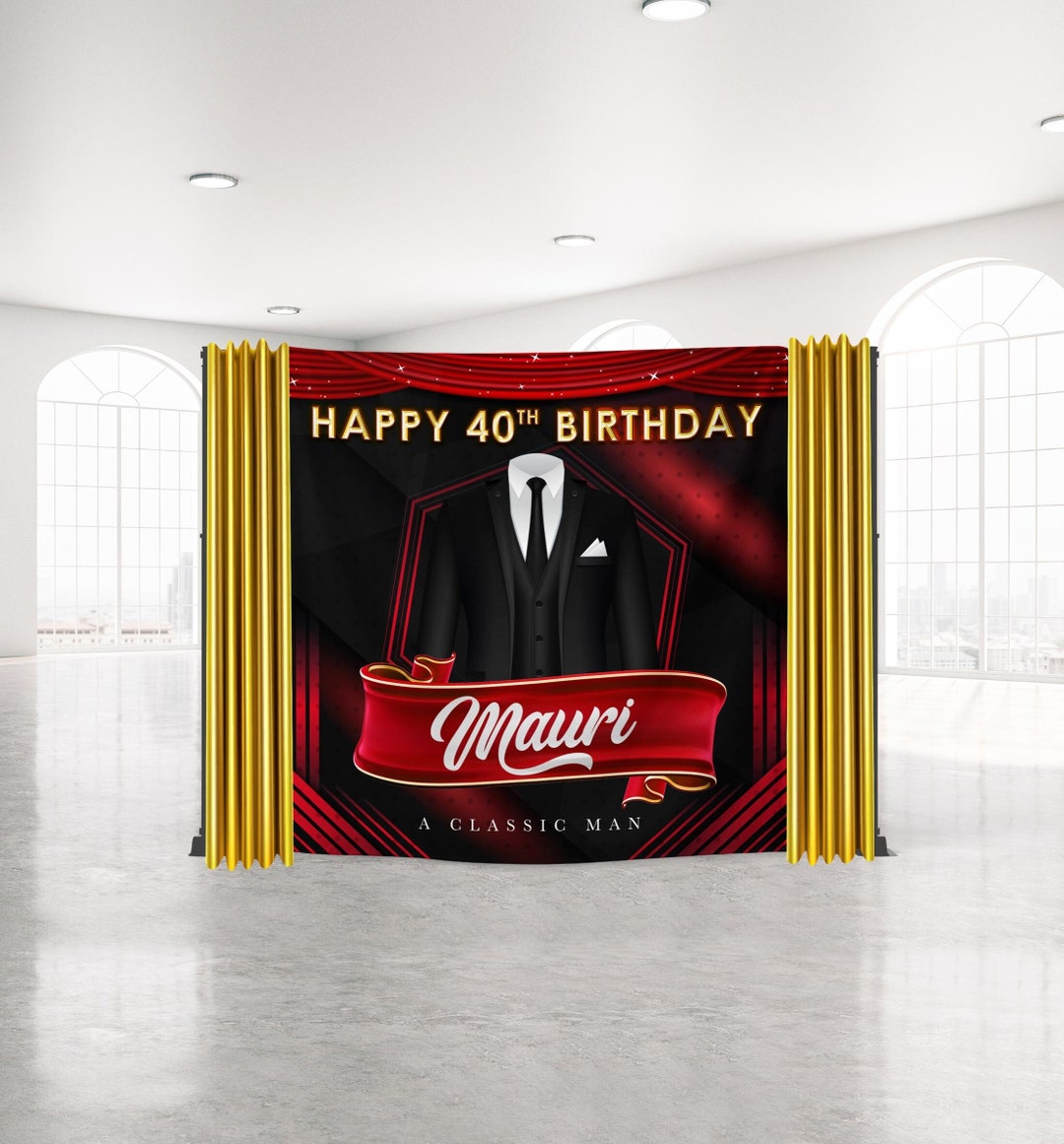 Classic Man Backdrop Elegant Tuxedo Banner Man Jacket Tapestry Men ...