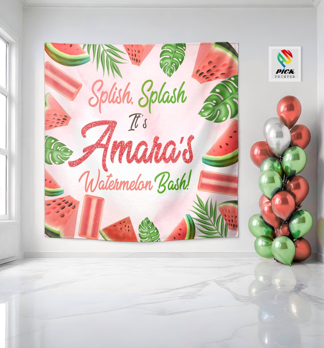 Watermelon Tapestry, Summer Fruits Wall Decor, Fruits Fabric Banner ...