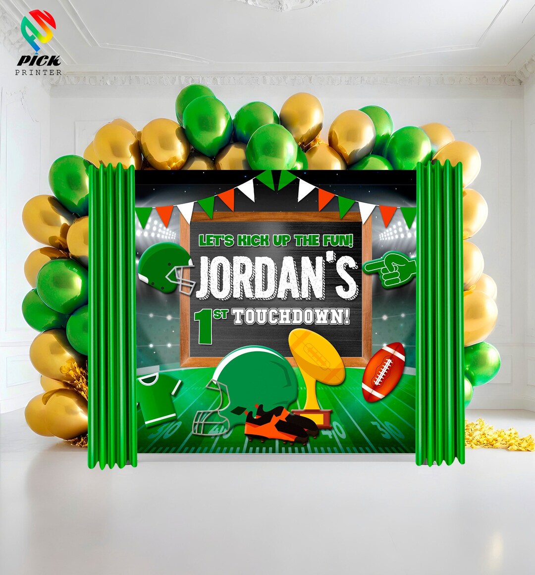 Football Birthday Backdrop: Touchdown MVP Banner - Etsy