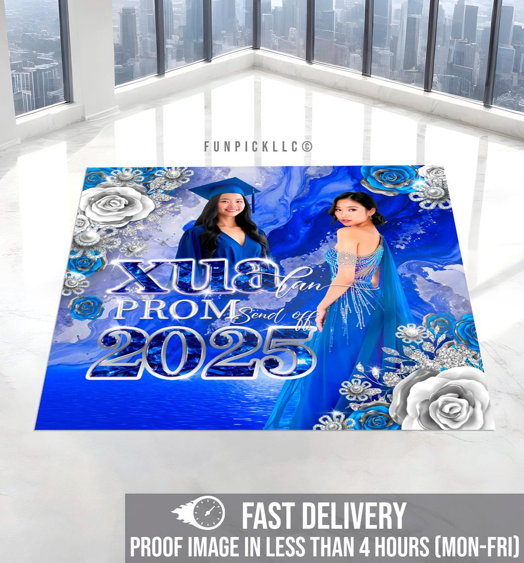 Blue and Silver Graduation Floor Decal | College Graduation Removable ...