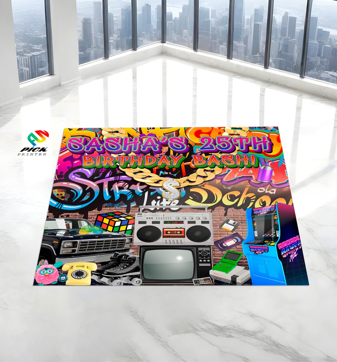 90s Party Floor Decal: Throwback Hip Hop Theme - Etsy