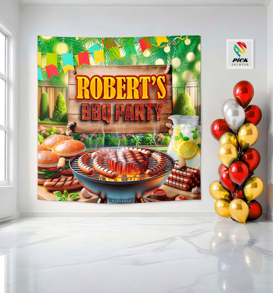 Outdoor Bbq Backdrop, Grill Bbq Banner, Bbq Picnic Wall Decor, Summer ...