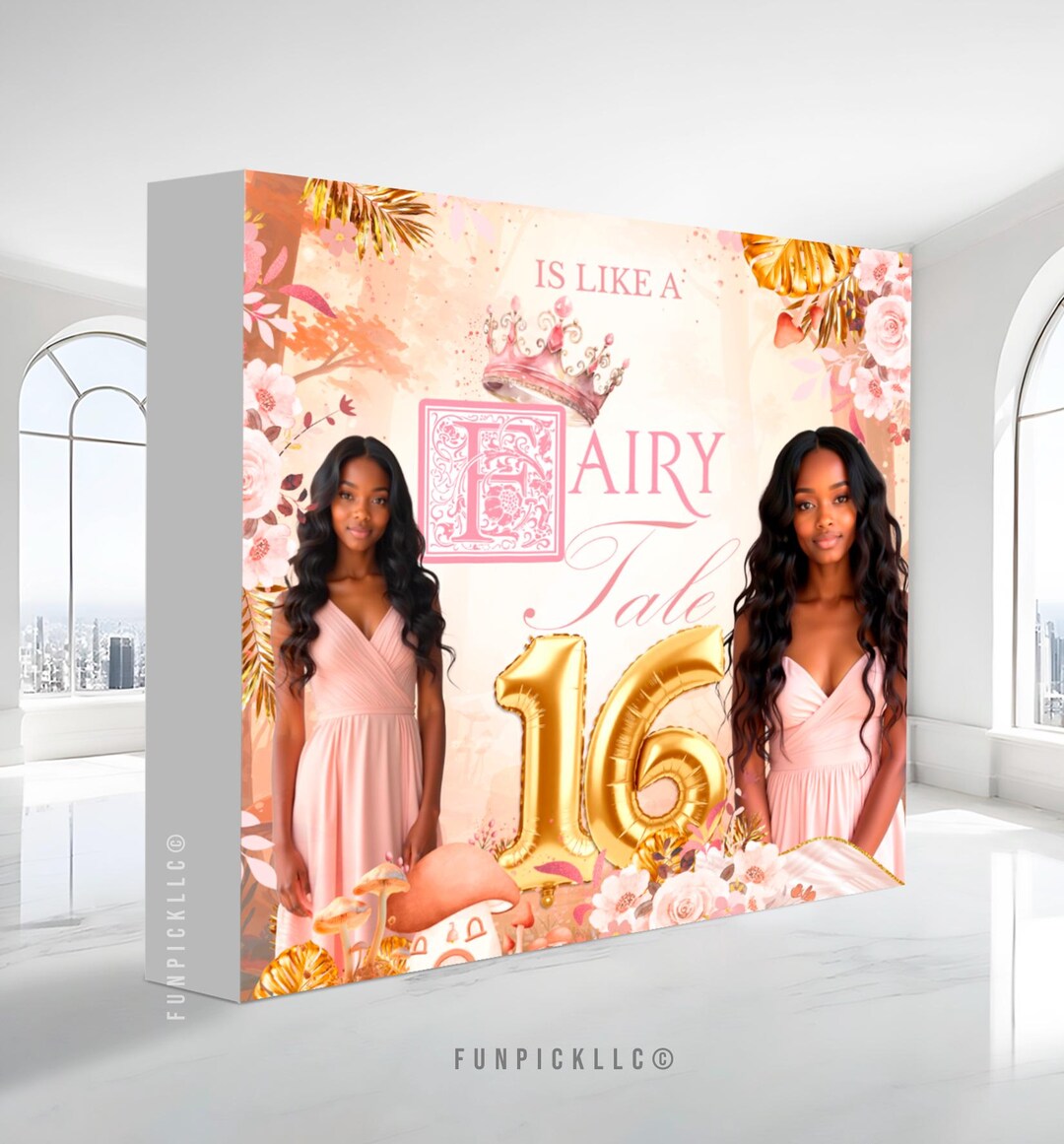 Whimsical Sweet 16 Pop up Banner | Enchanted Retractable Banner ...