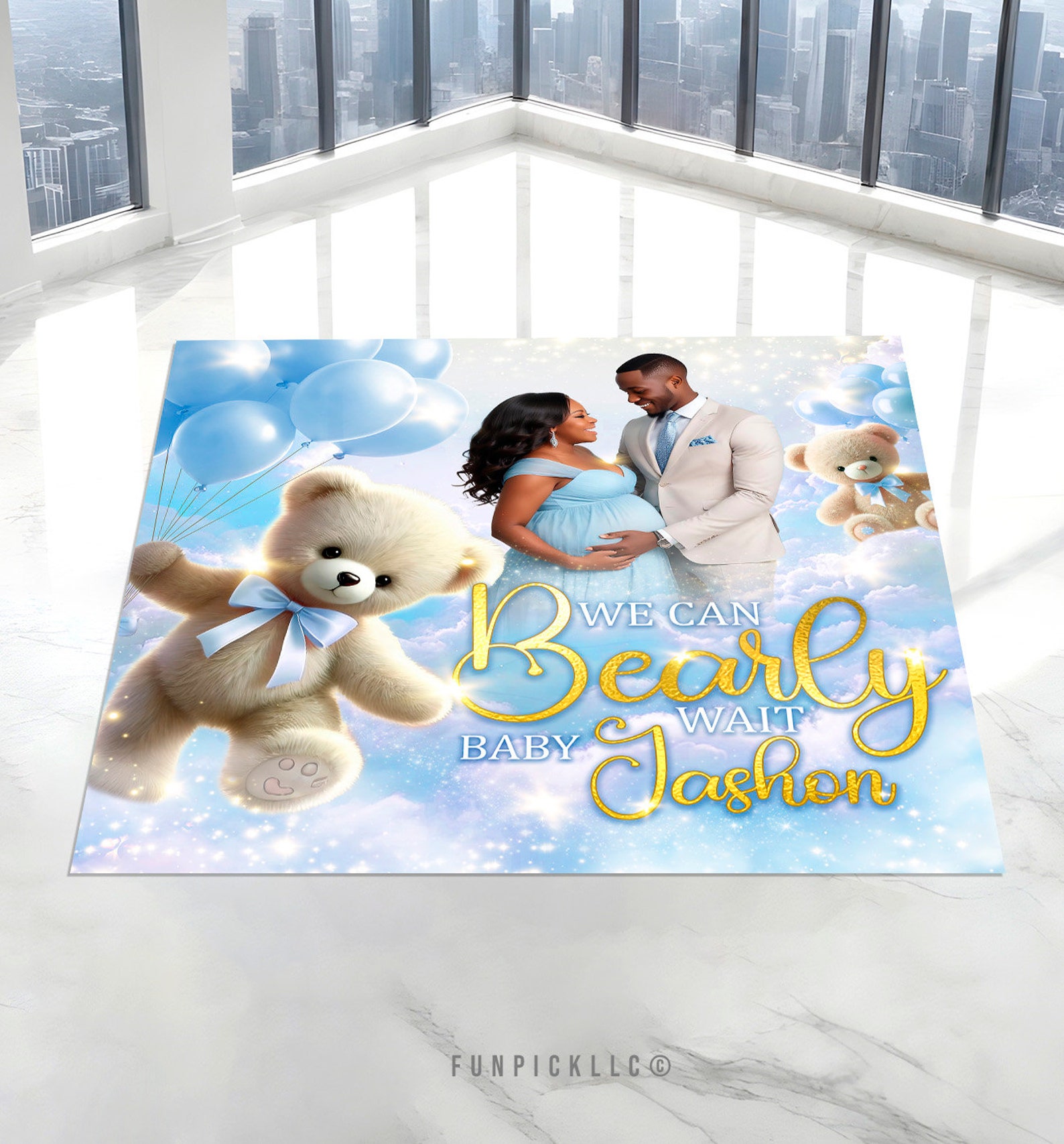 Blue Teddy Bear Baby Shower Banner: It's a Boy Backdrop - Etsy