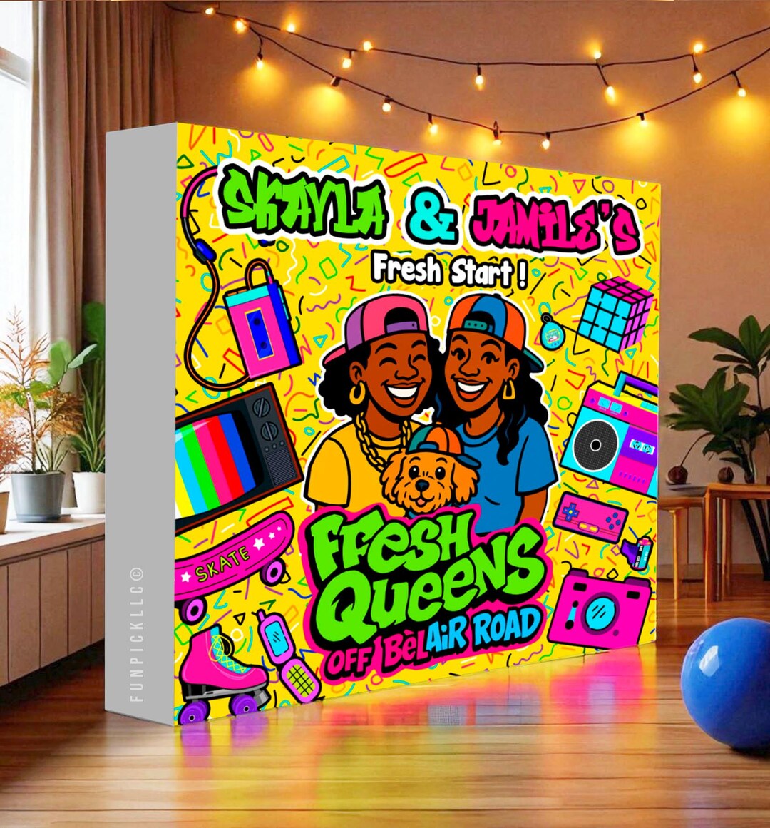 90s Retro Pop up Banner: Custom Party Photo Backdrop - Etsy