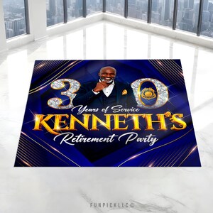 Police Retirement Vinyl Banner | Blue and Gold Backdrop | Police Party ...