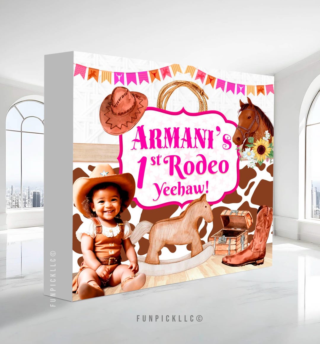 Western Rodeo Backdrop: Cowboy Boots, Cowgirl Banner, Custom Design - Etsy