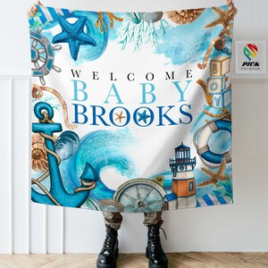 Nautical Baby Shower Backdrop: Sailboat Adventure, Maritime Theme ...