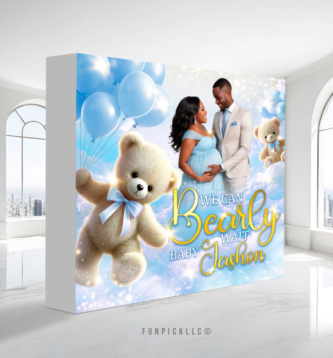 Blue Teddy Bear Baby Shower Backdrop: 'it's a Boy' Banner - Etsy