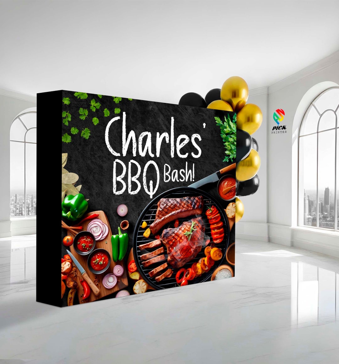 Gourmet Bbq Pop up Banner, Grill Bbq Retractable Banner, Chef Barbecue ...