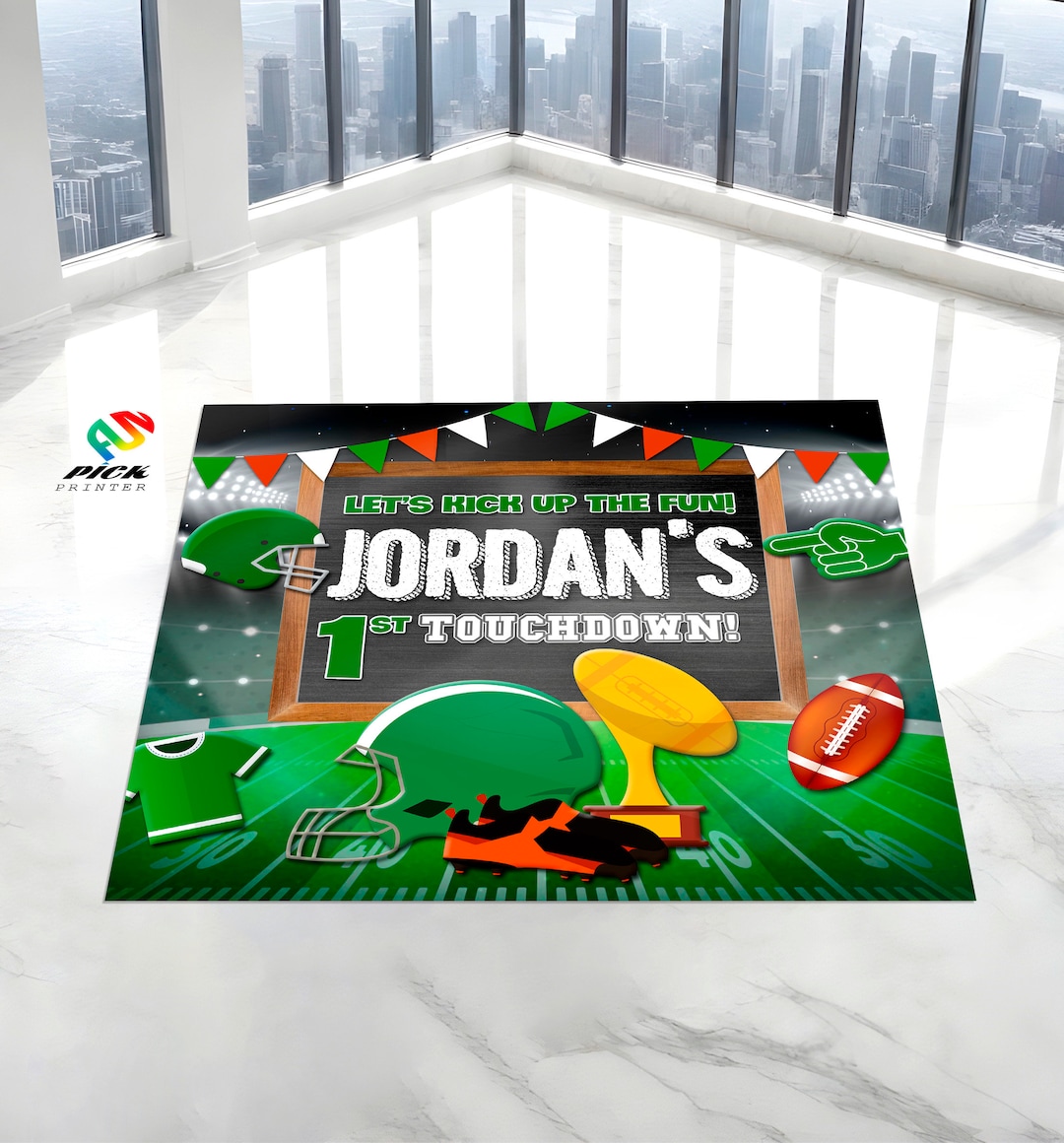 Football Birthday Floor Decal: Custom Touchdown MVP Sticker - Etsy