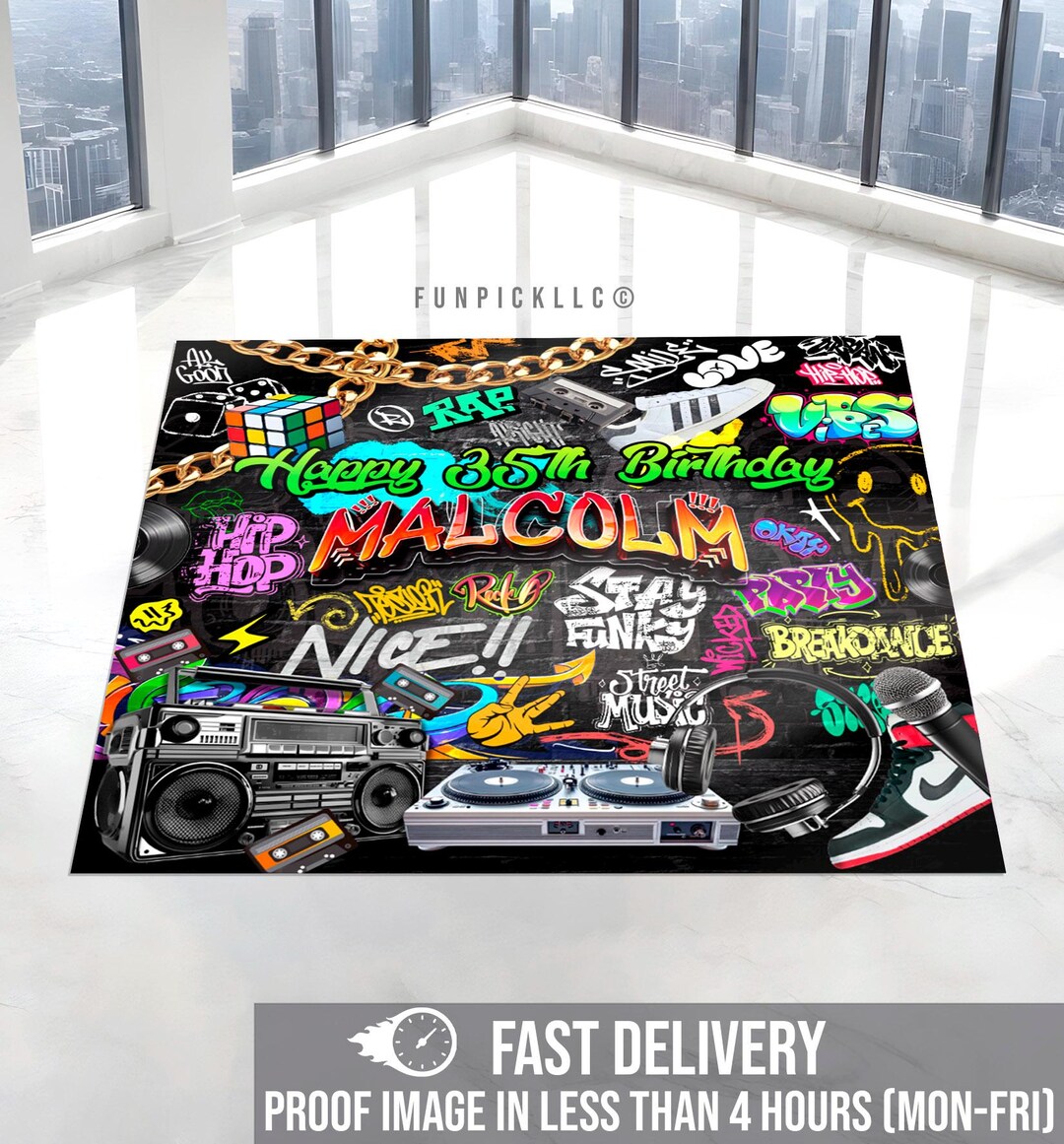 90s Party Floor Decal: Throwback Theme, Removable Sticker - Etsy