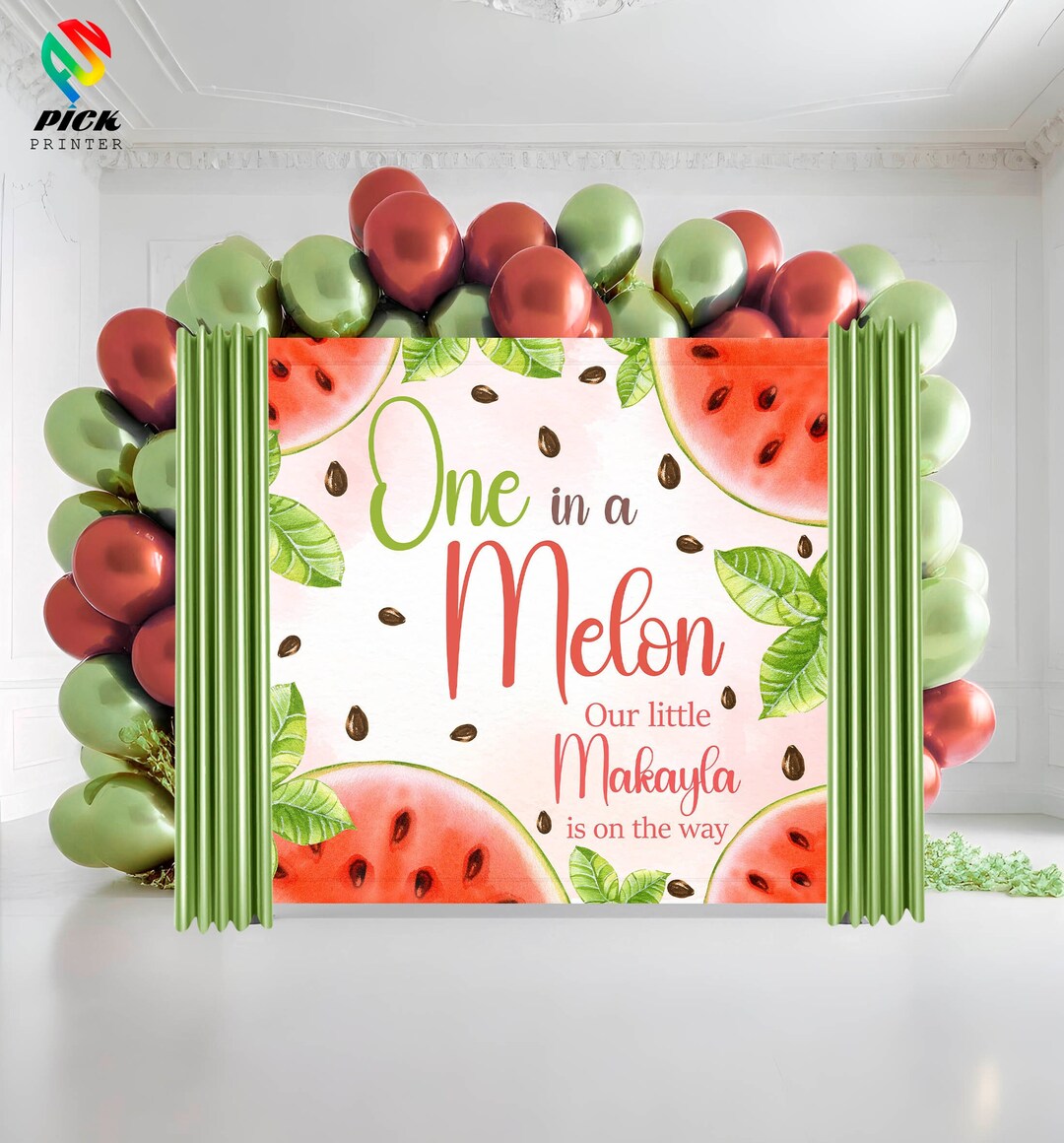 Watermelon Backdrop, Summer Fruit Banner, Fruit Theme Wall Decor ...