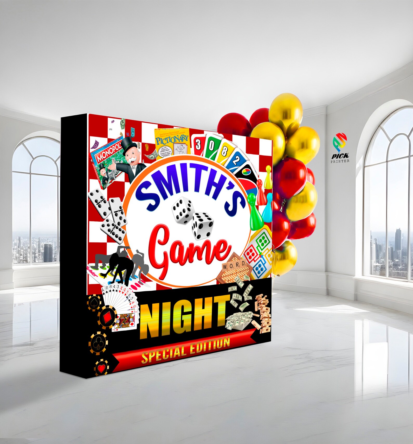 Custom Game Night Backdrop: Board Games Party Banner - Etsy