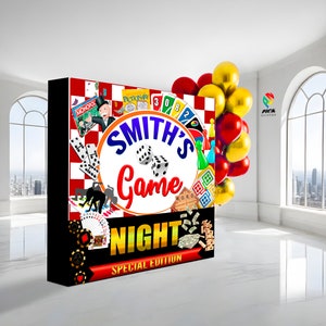 Game Night Party Backdrop Board Games Party Banner Tabletop Games Vinyl ...