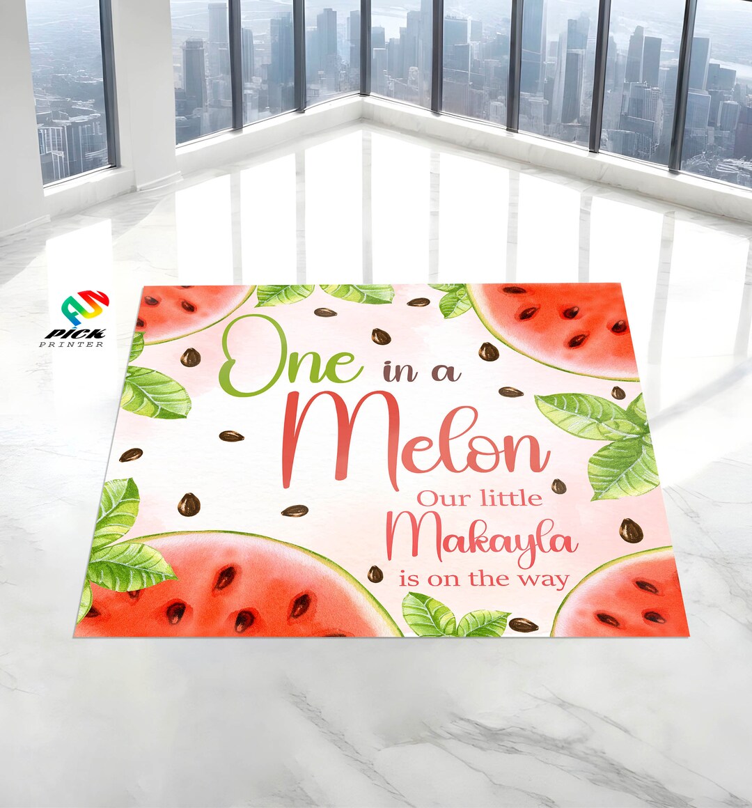 Watermelon Floor Decal: Summer Fruit Vinyl Sticker, Custom Name - Etsy