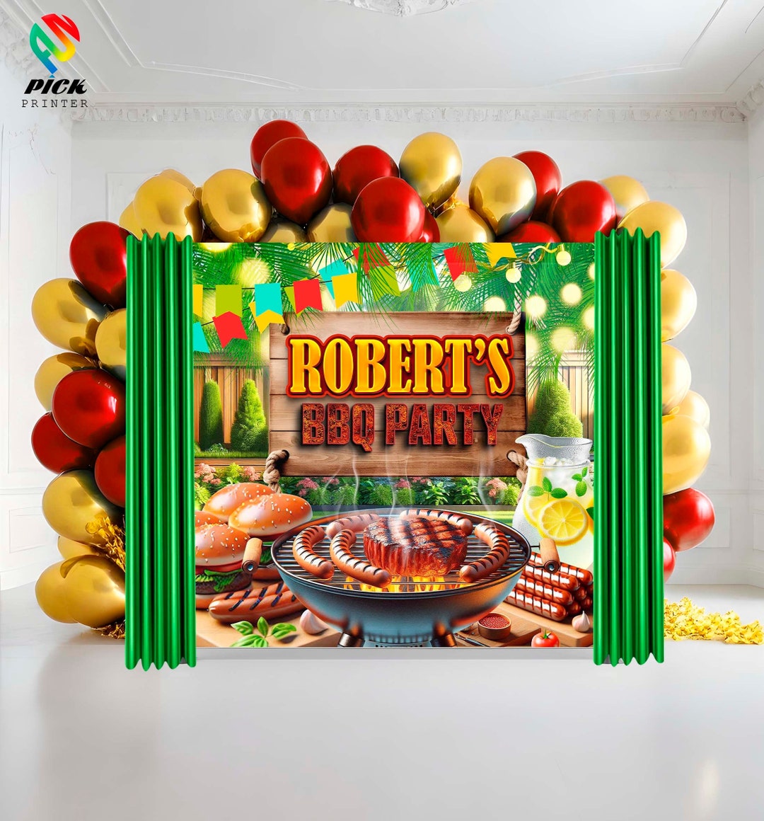 Custom BBQ Backdrop: Grill Picnic Party Banner - Etsy