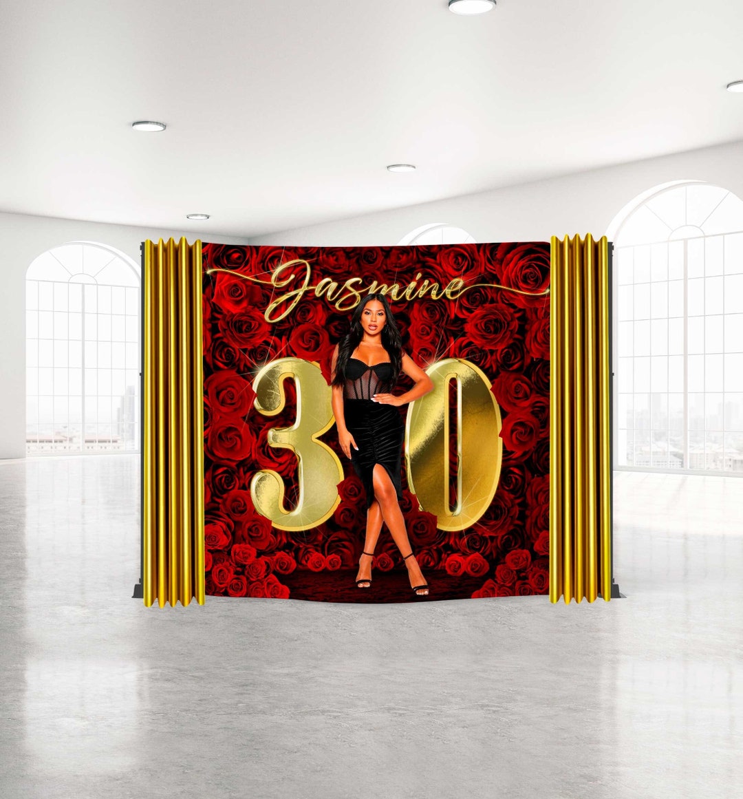 Red Roses Backdrop Scarlet Rose Banner Red Floral Tapestry Romantic ...