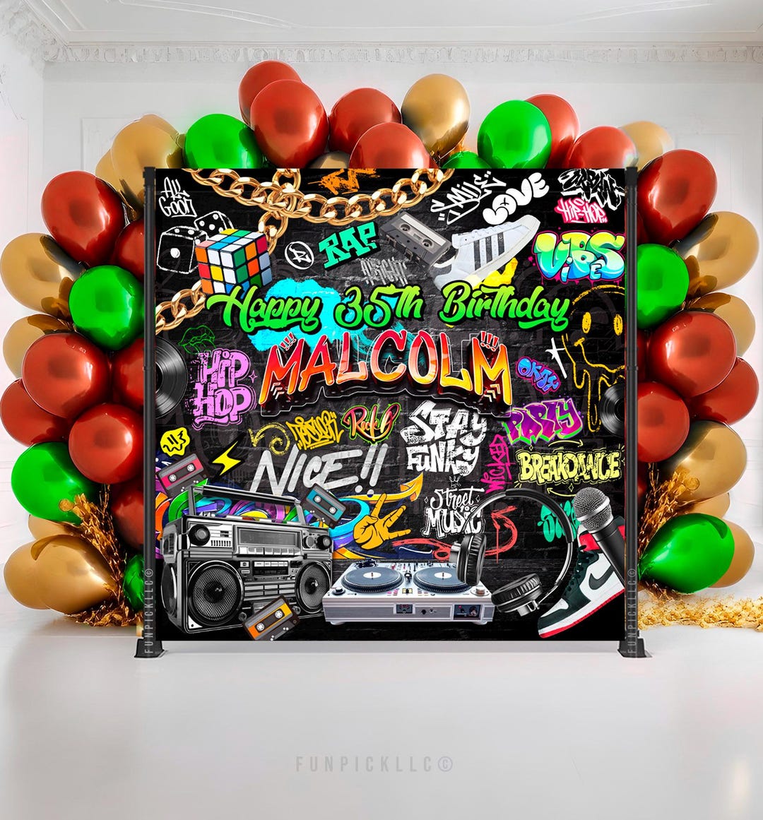 90s Party Vinyl Banner: Custom Throwback Backdrop - HP08 - Etsy