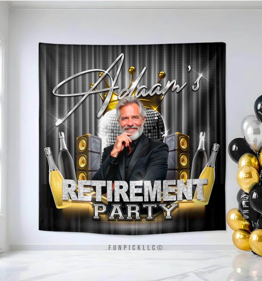 Custom Retirement Party Backdrop: Personalized Vinyl Banner - Etsy
