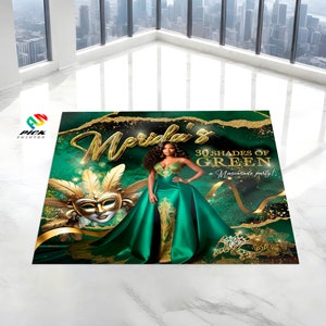 Emerald Green Masquerade Party Backdrop: Agate Marble Banner - Etsy