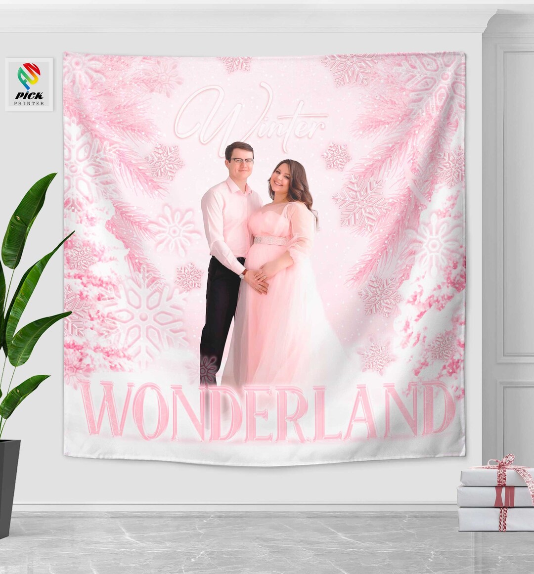 Winter Baby Shower Backdrop, Snowflake Banner, Winterland Tapestry ...