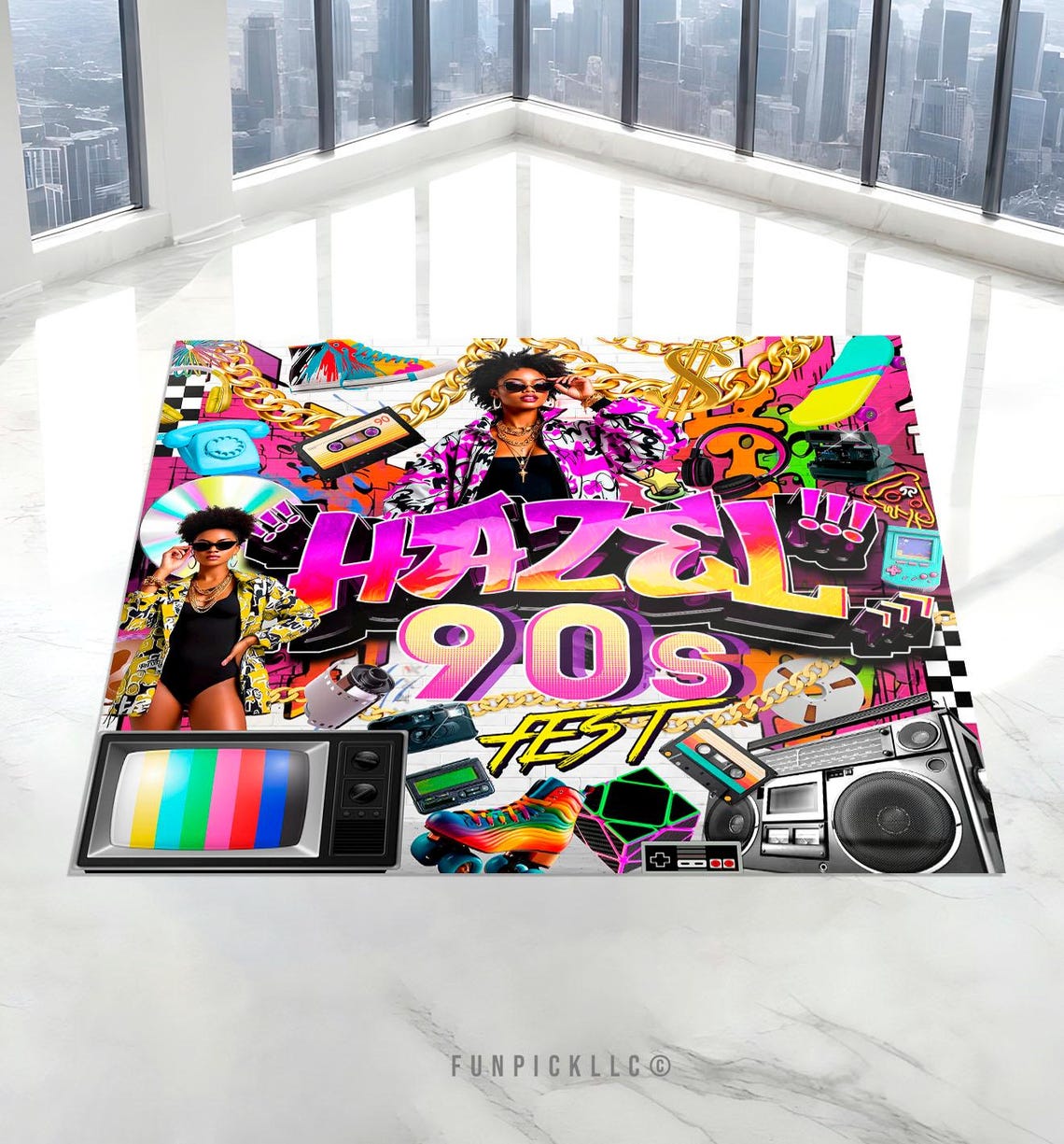 90s Theme Vinyl Banner: Custom Hip Hop Backdrop - Etsy