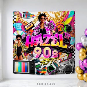 90s Theme Vinyl Banner: Custom Hip Hop Backdrop - Etsy