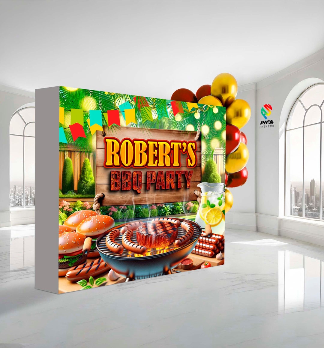 Outdoor Bbq Pop up Banner, Grill Bbq Retractable Banner, Bbq Picnic Pop ...