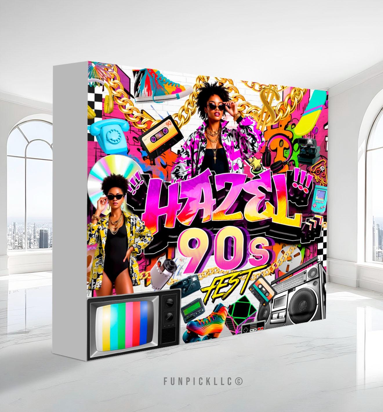 90s Theme Vinyl Banner: Custom Hip Hop Backdrop - Etsy