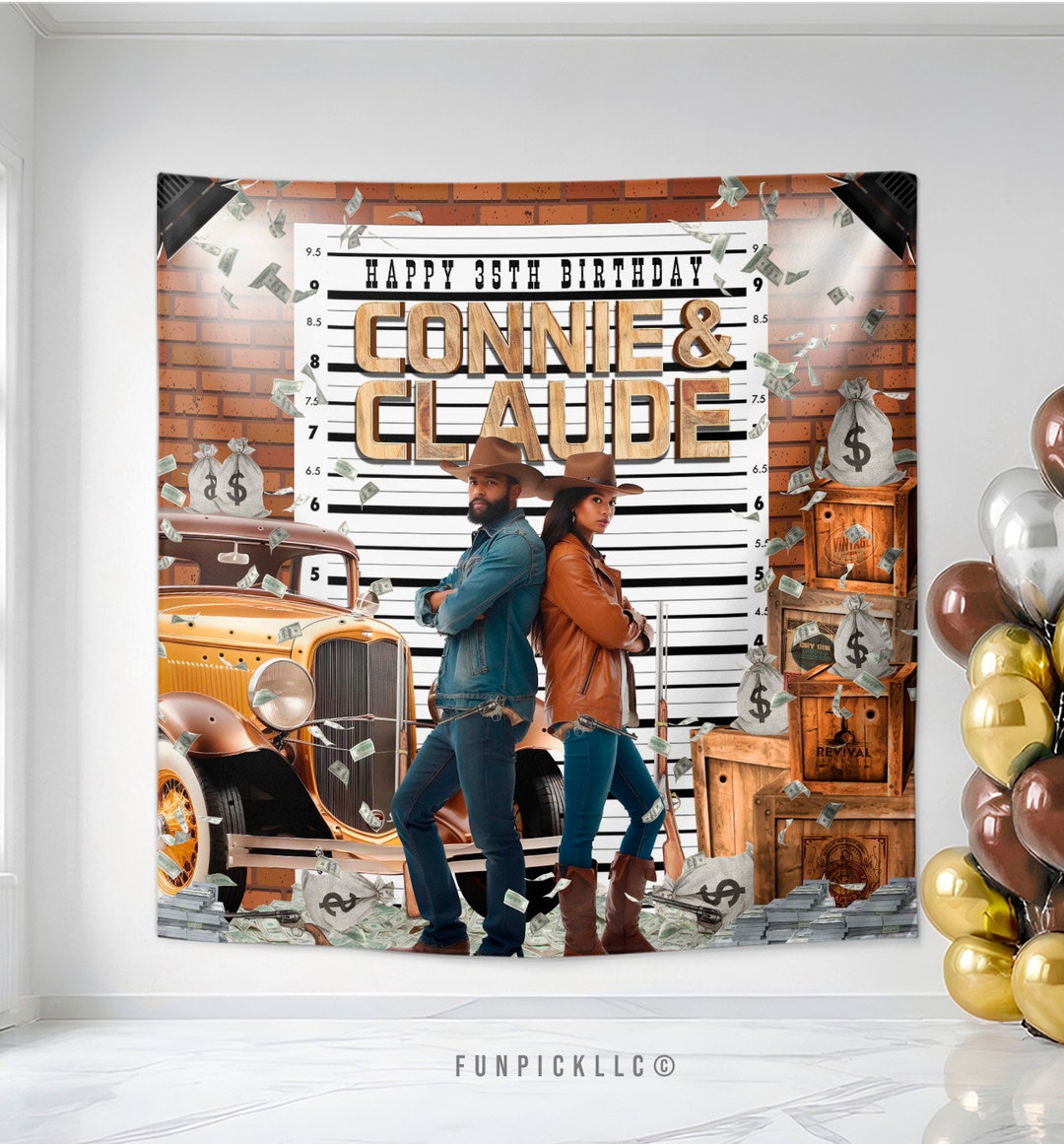 Bonnie and Clyde Polyester Banner: Western Cowboy Backdrop - Etsy