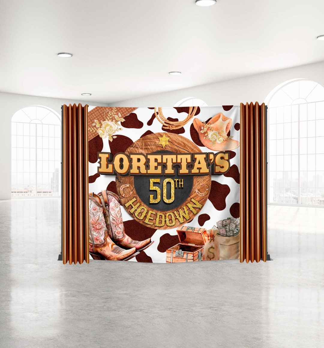 Cowgirl Boots Backdrop: Western Rodeo Party Banner - Etsy