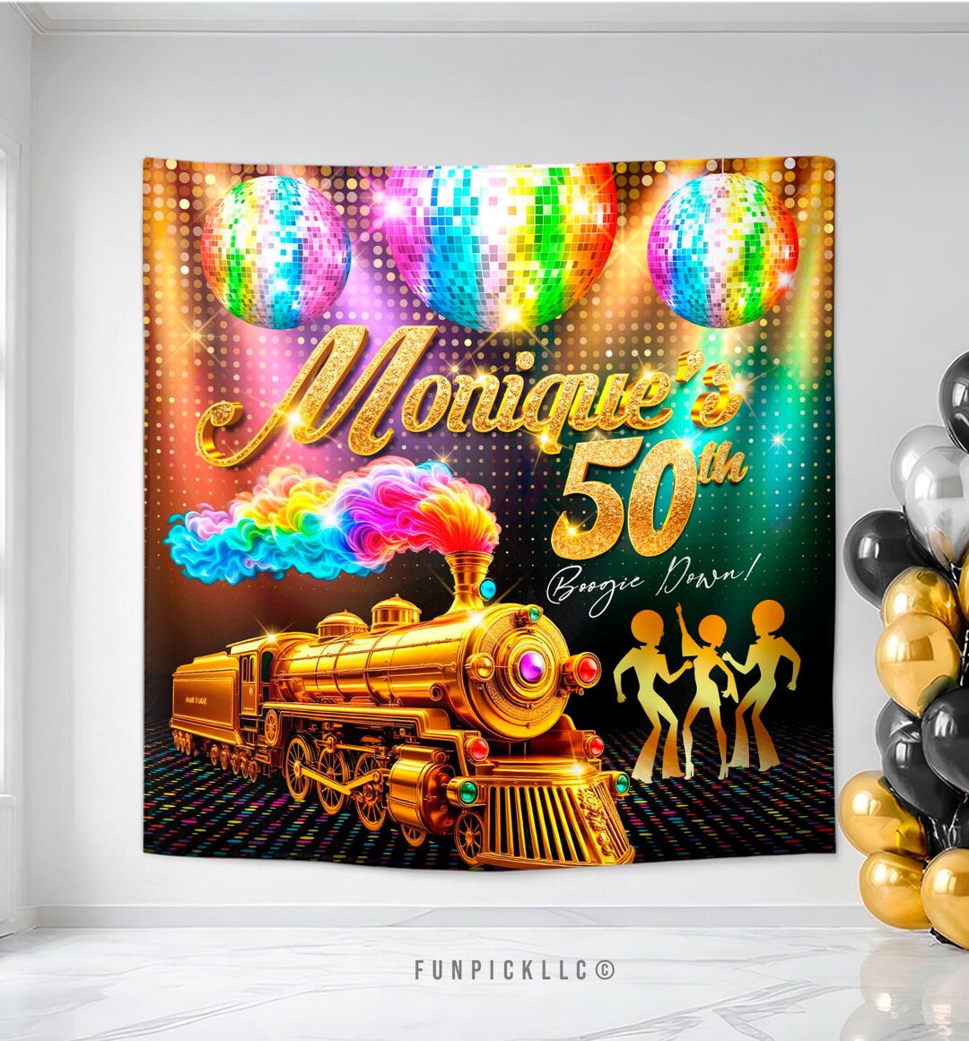Retro 70s Disco Ball Banner: Custom Birthday Backdrop - Etsy