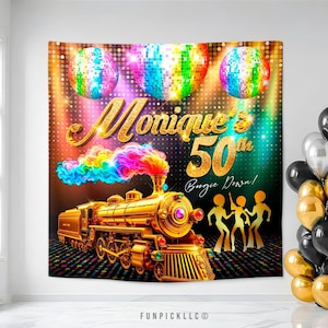 Retro 70s Disco Ball Banner: Custom Birthday Backdrop - Etsy