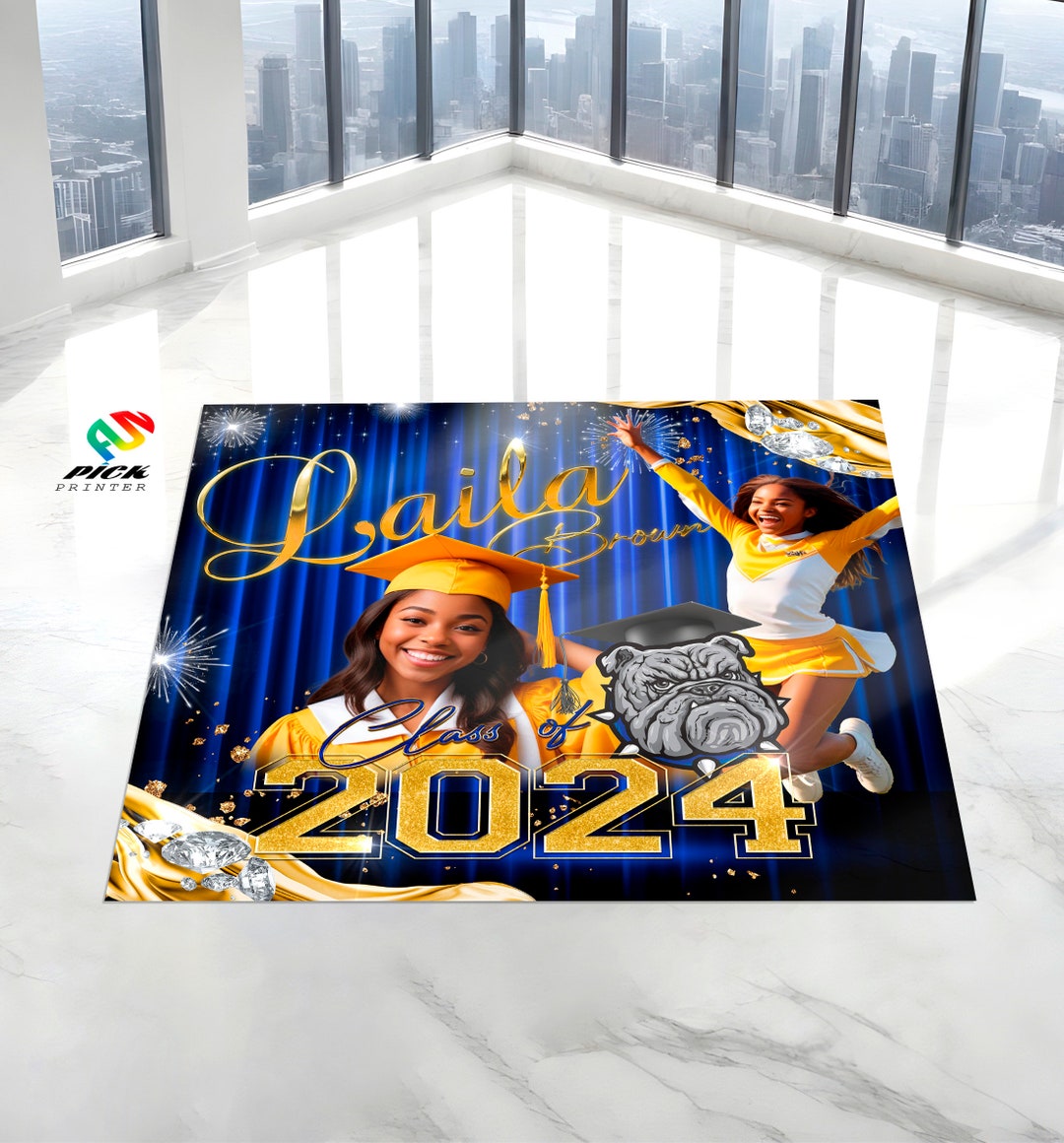 Royal Blue and Gold Floor Decal, Prom Vinyl Floor Sticker, Prom Send ...