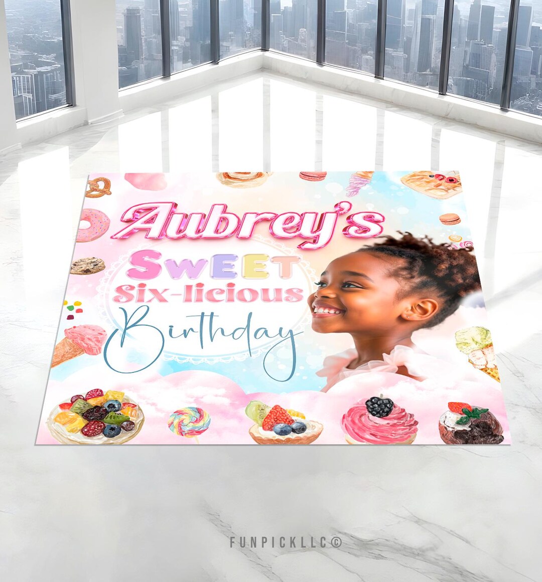 Candy Birthday Floor Decal, Candy Canes Removable Decal, Donut Floor ...