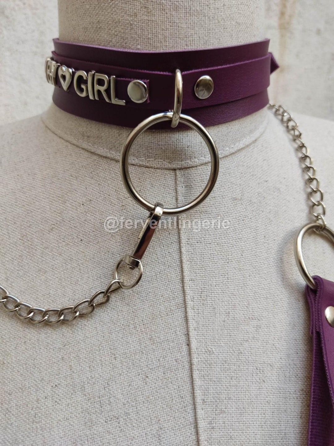 Custom Letter Leather Choker: Personalized Name Collar - Etsy