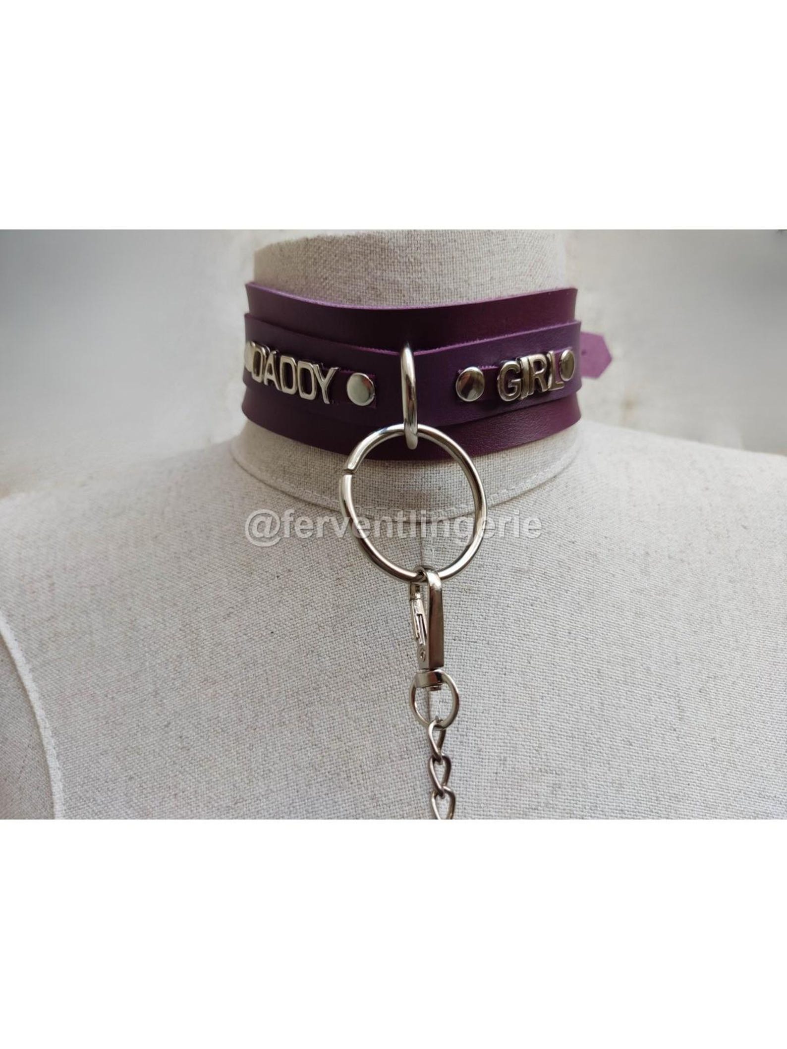 Custom Faux Leather Choker, Metal Letter Collar, Personalized Name - Etsy