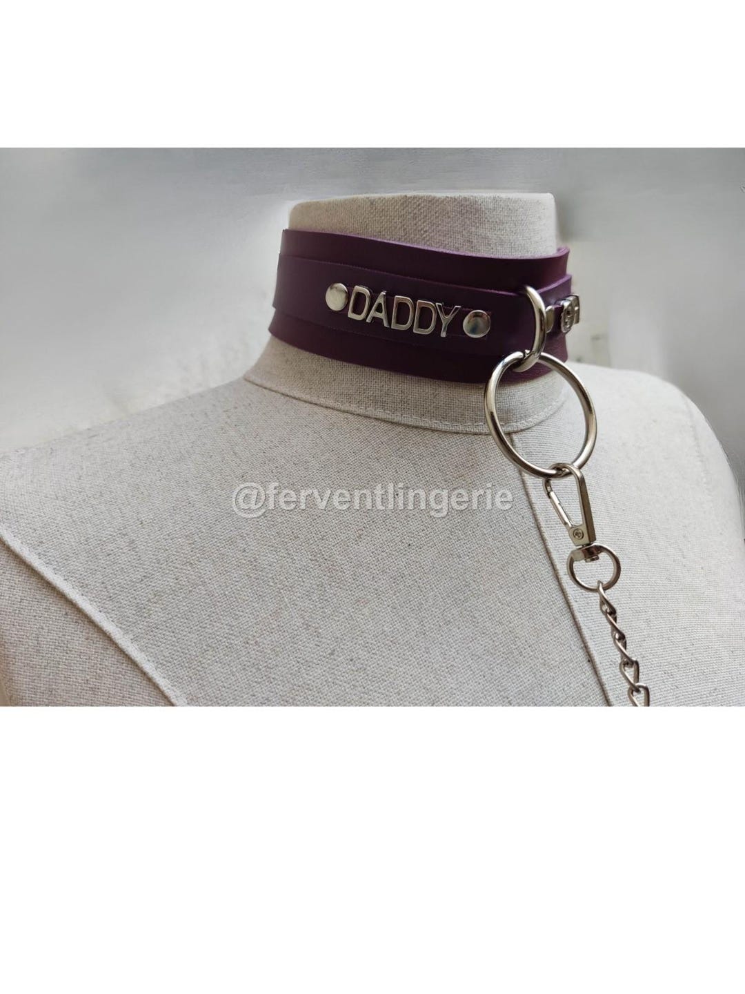 Custom Faux Leather Choker, Metal Letter Collar, Personalized Name - Etsy
