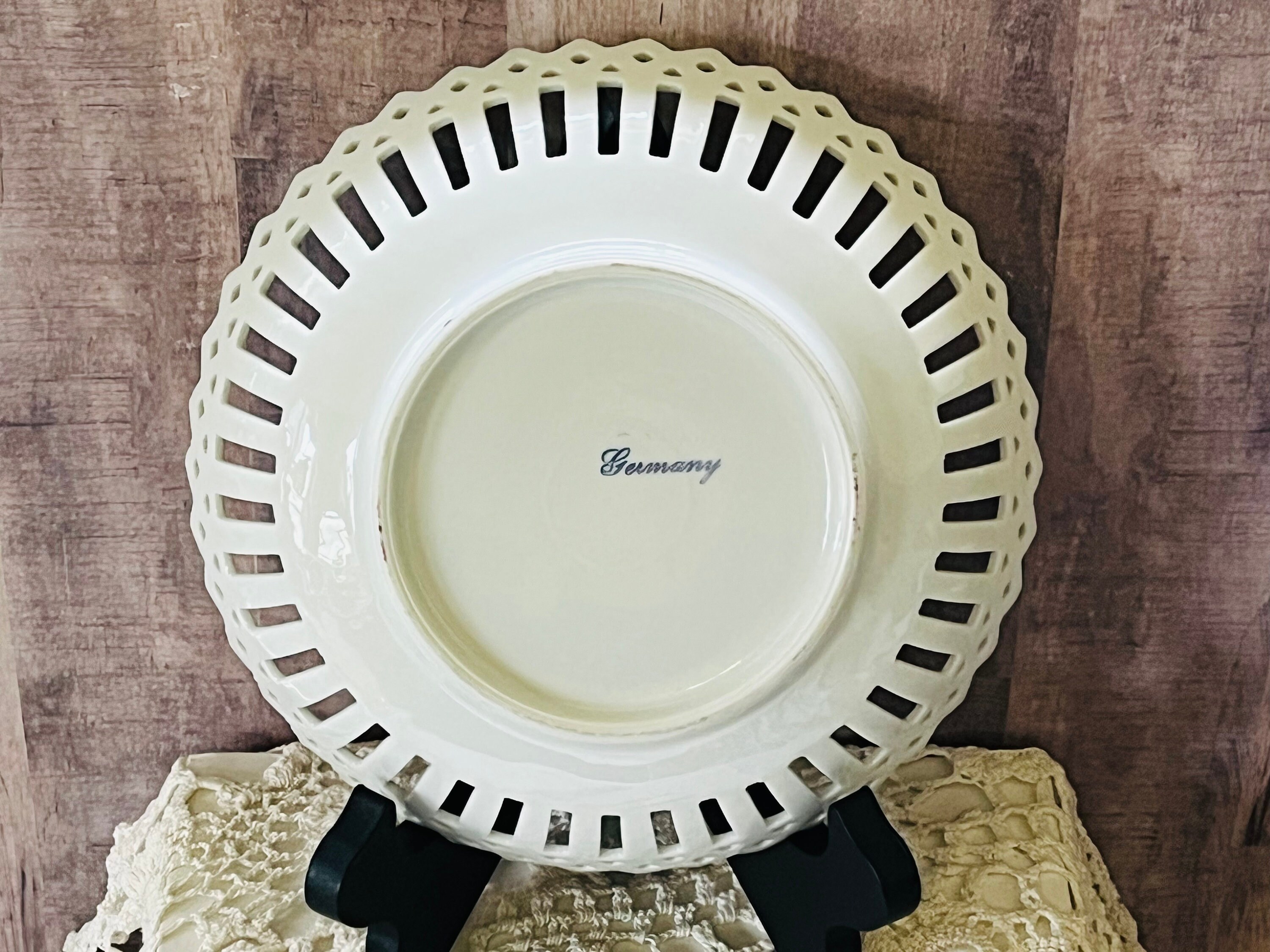 Reticulated Lattice Edge German Porcelain Bowl Showing a - Etsy