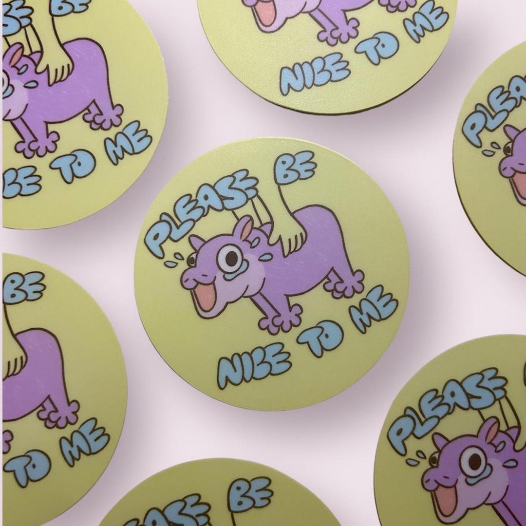 Please Be Nice to Me Hippo Sticker - Etsy