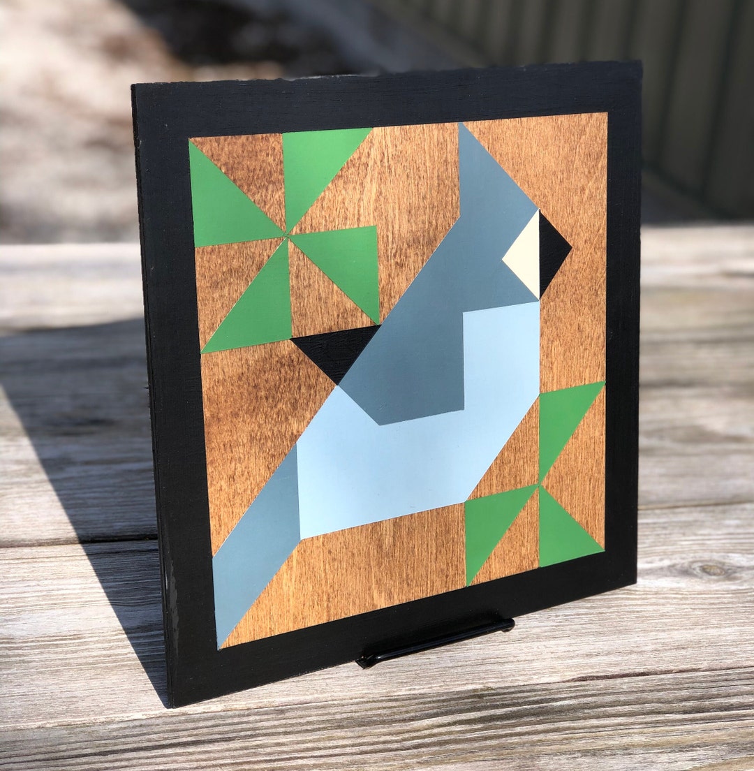 Real Wood Hand Painted Blue Bird Barn Quilt 12x12 Inch - Etsy