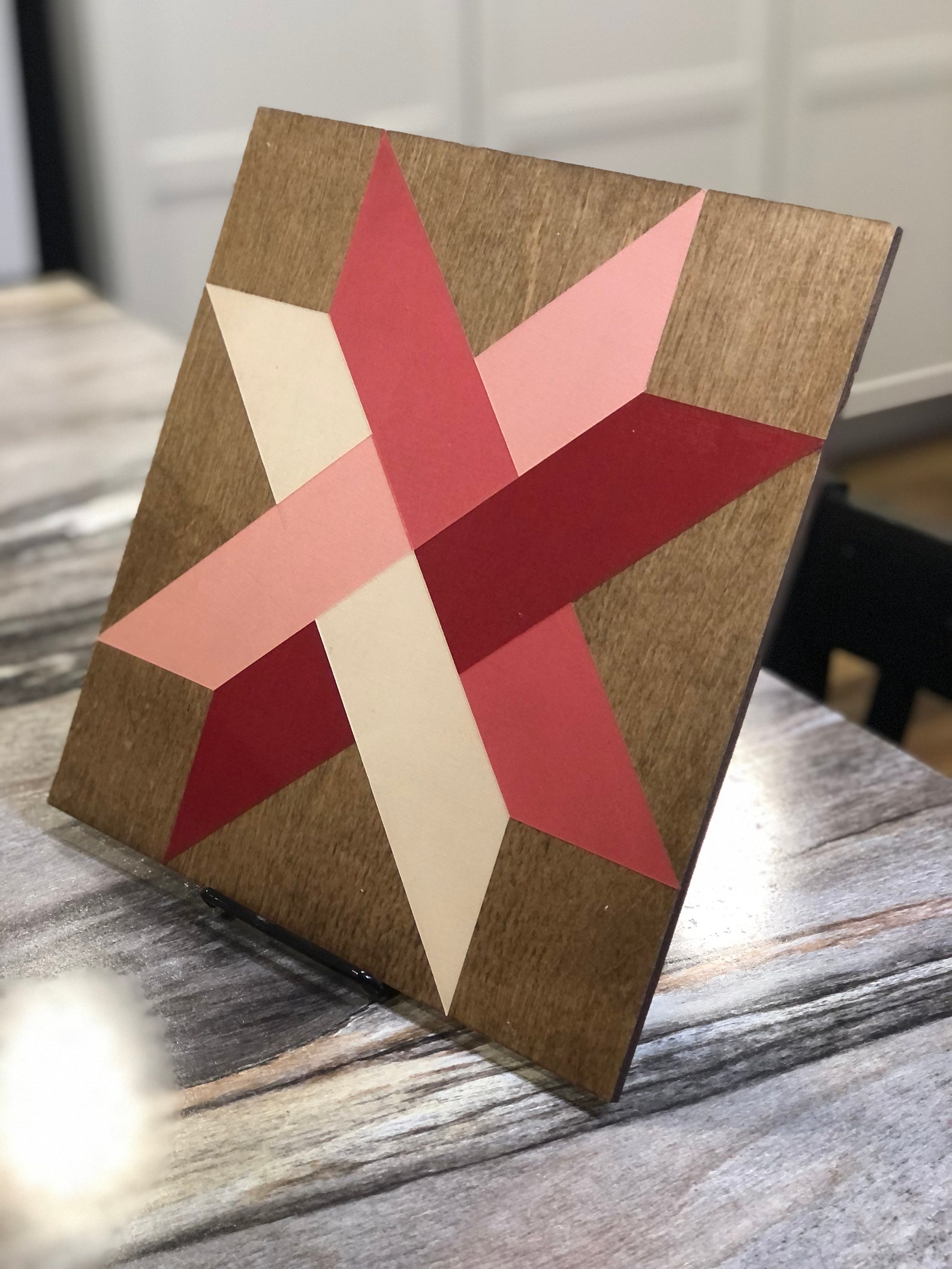 Real Wood Hand Painted Woven Star Barn Quilt 12x12 Inch - Etsy